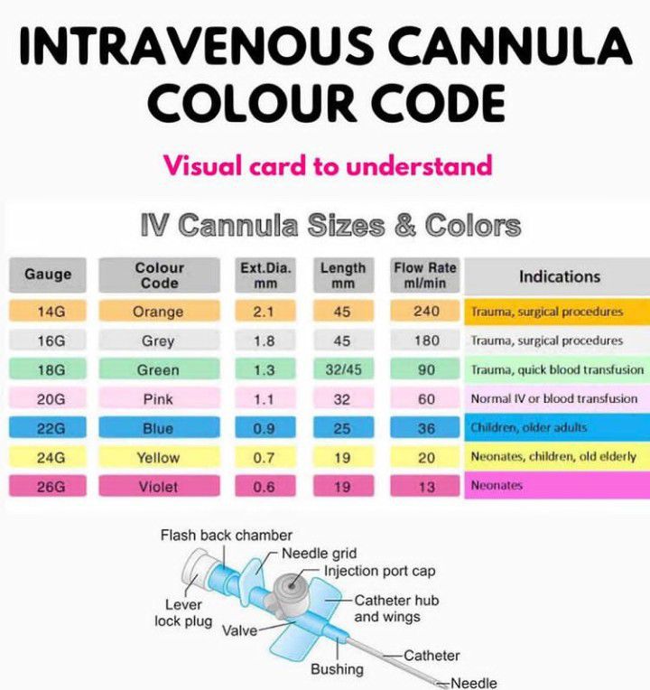Color coding of IV cannula MEDizzy