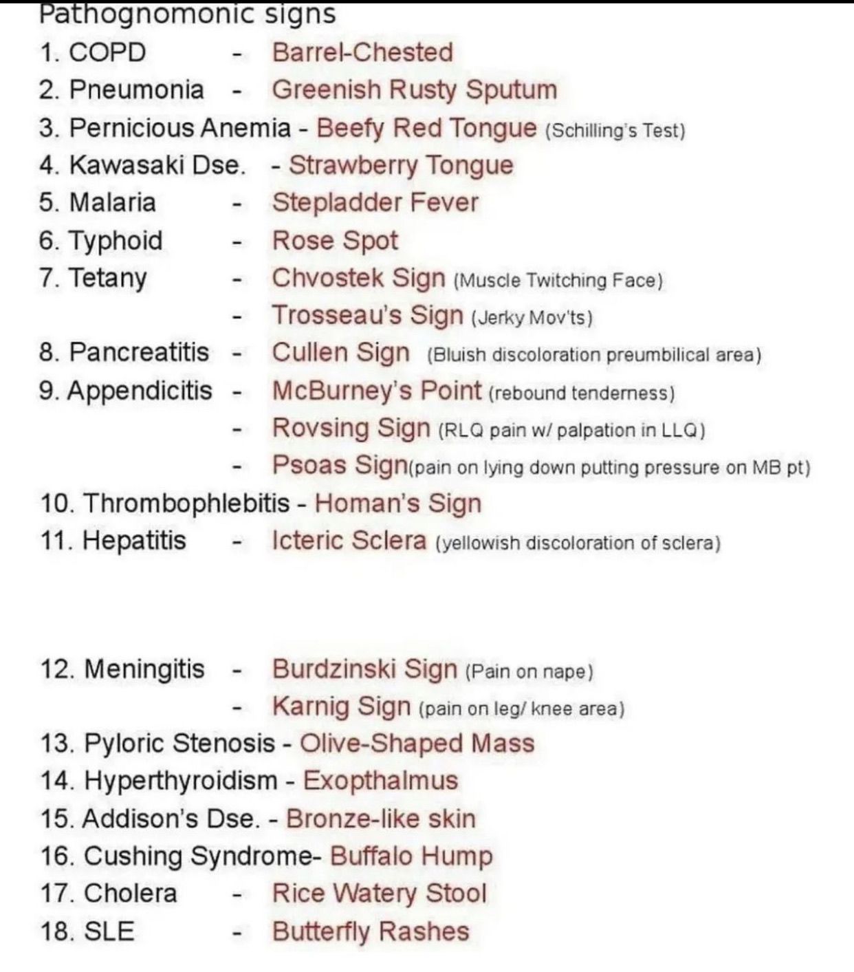 pathogenic signs - MEDizzy