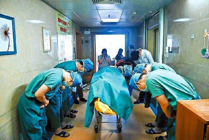 A heart touching photo showing doctors bowing down to show - MEDizzy