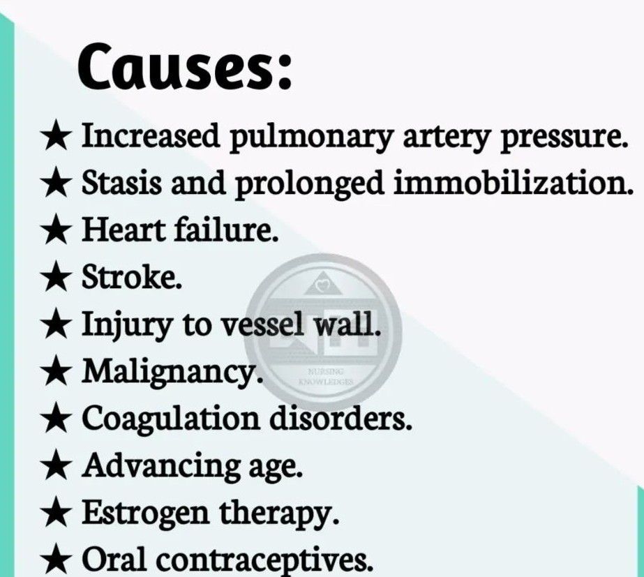 Pulmonary Embolism Causes Medizzy