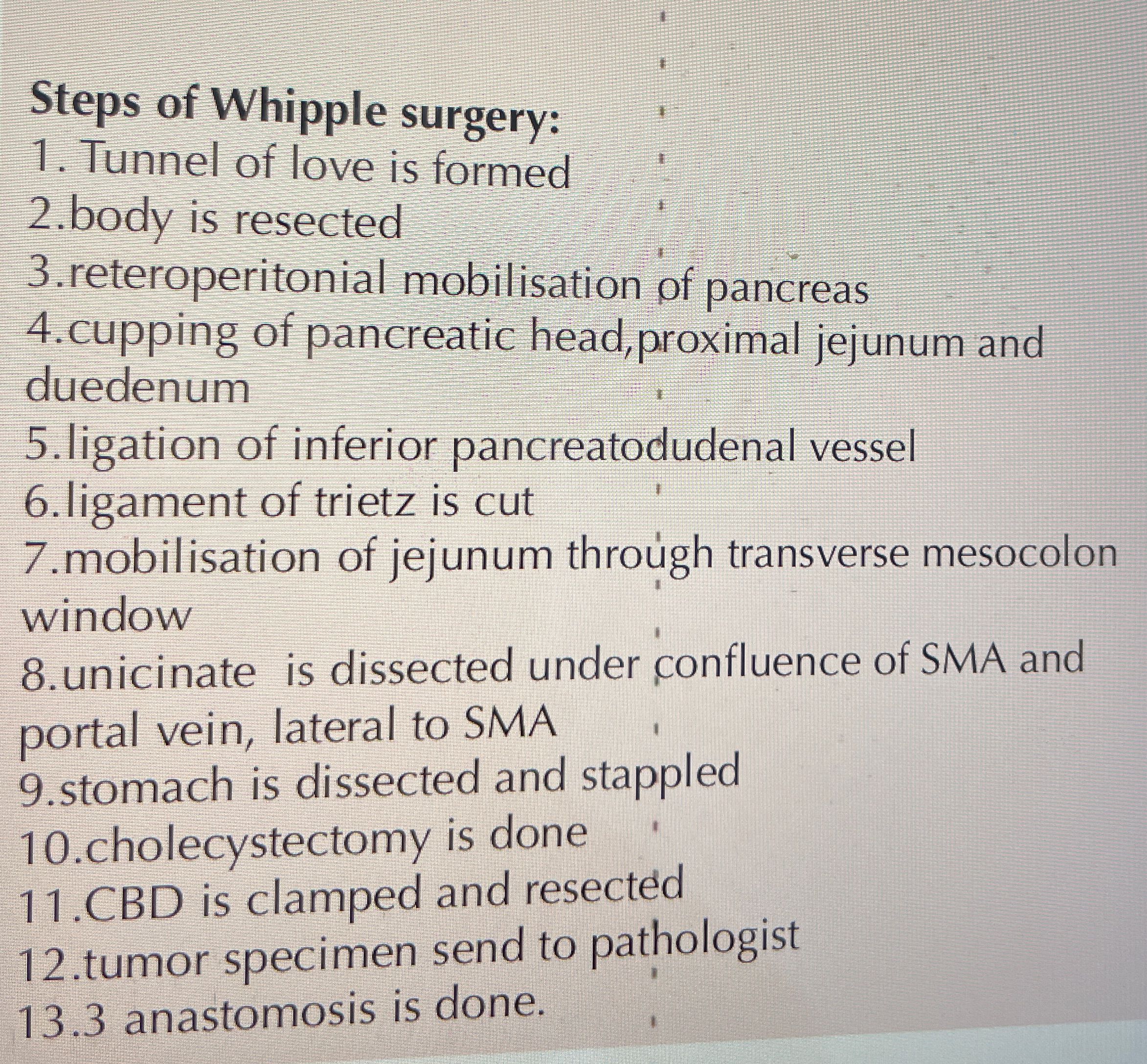 Whipple Procedure Steps