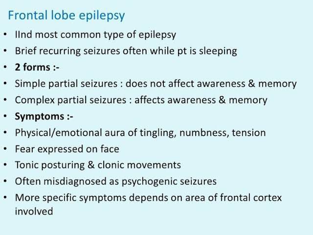 Frontal Lobe Seizures Symptoms
