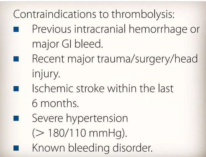 Thrombolysis Contraindications MEDizzy