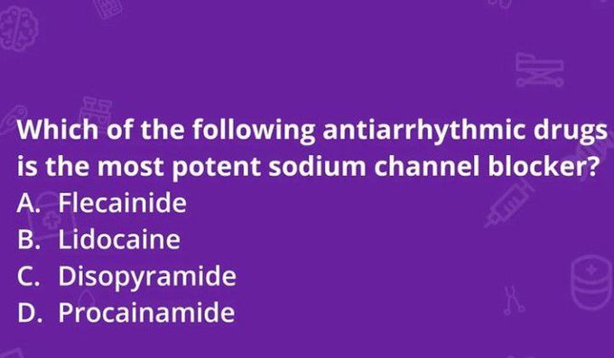 Which antiarrhythmic is the most potent sodium channel - MEDizzy