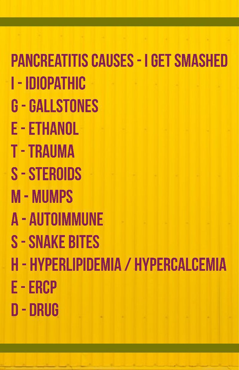 Causes of pancreatitis - MEDizzy